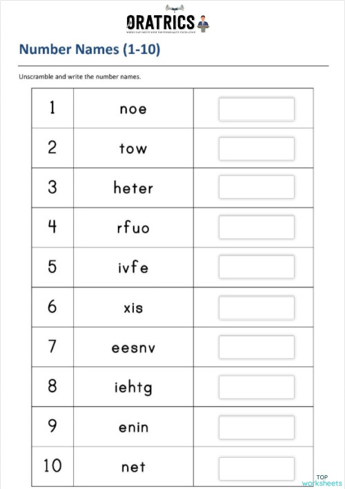 Unscramble. Interactive worksheet | TopWorksheets
