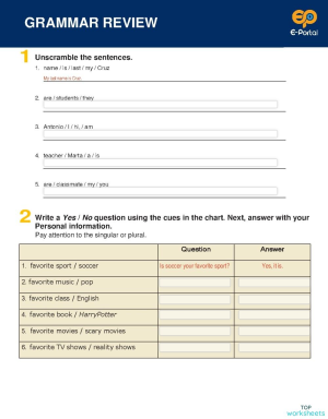Grammar Review 1. Interactive worksheet | TopWorksheets