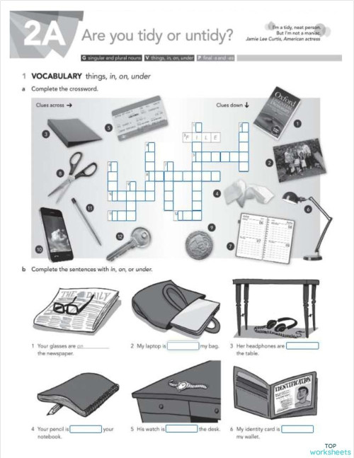 2A- ARE YOU TIDY OR UNTIDY?. Interactive worksheet | TopWorksheets