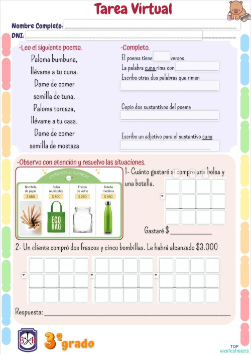 Tarea 25 de Septiembre. Ficha interactiva | TopWorksheets