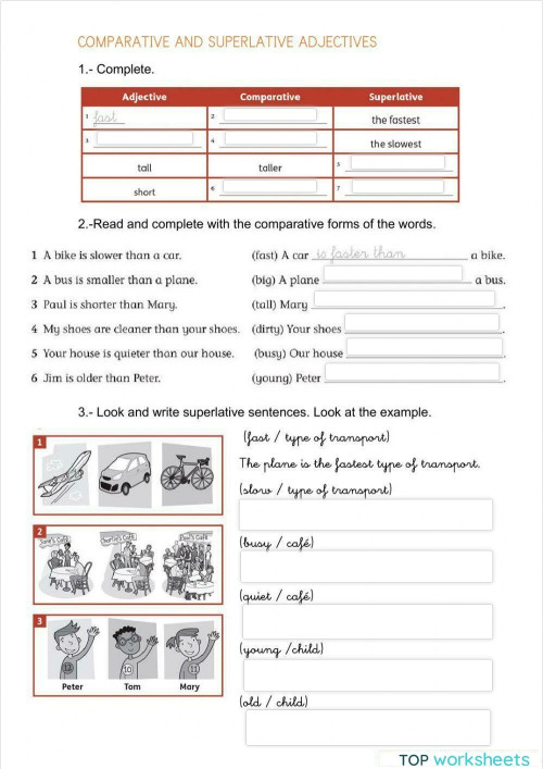 Comparative and superlative. Interactive worksheet | TopWorksheets