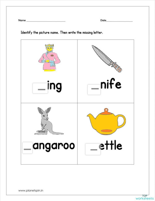 k-words Worksheet. Interactive worksheet | TopWorksheets