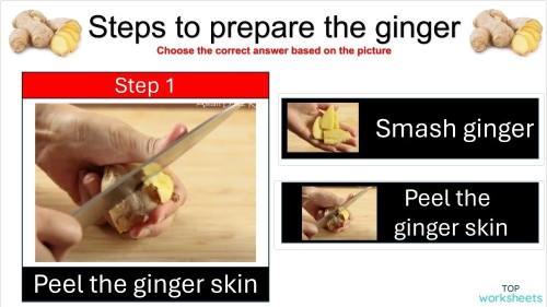 prepare ginger. Interactive worksheet | TopWorksheets