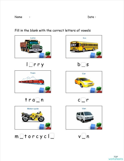 VOCABULARY: TRANSPORTATION. Interactive worksheet | TopWorksheets