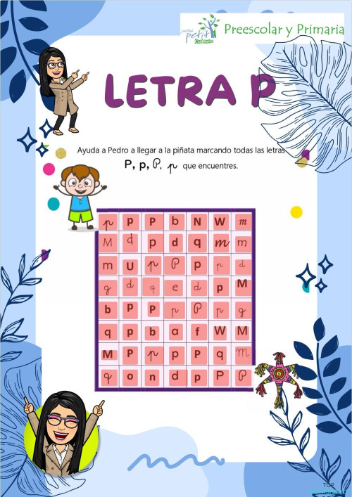 Letra p (tarea 6/feb). Ficha interactiva | TopWorksheets