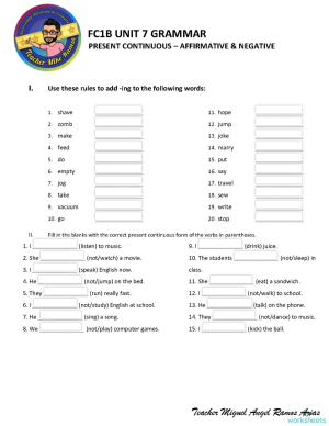 PRESENT CONTINUOUS - AFFIRMATIVE & NEGATIVE. Interactive worksheet ...