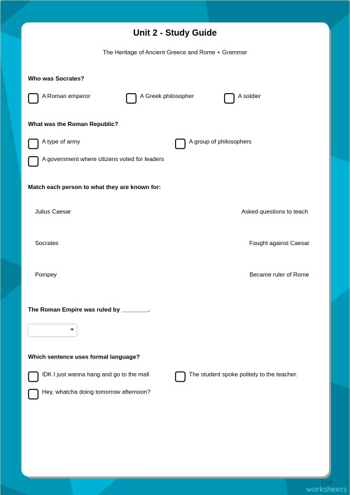 HIS HER 2 HOMEWORK. Interactive worksheet | TopWorksheets