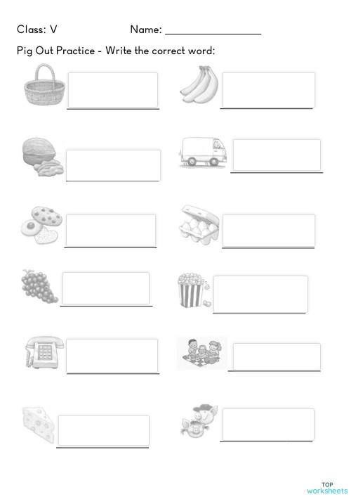 Pig Out Vocab. Interactive worksheet | TopWorksheets