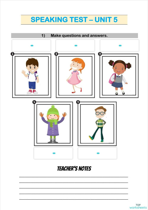 Unit 5 - SPEAKING. Interactive worksheet | TopWorksheets