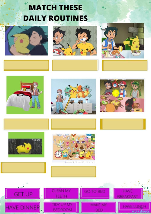 Daily Routines Ficha Interactiva Topworksheets