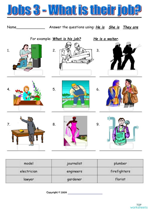 Jobs - Drag and Drop. Interactive worksheet | TopWorksheets