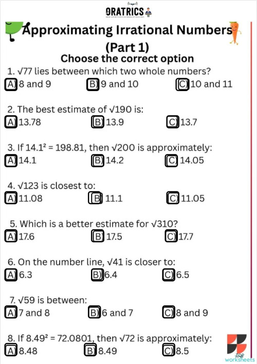 Squares and Cubes 40. Interactive worksheet | TopWorksheets