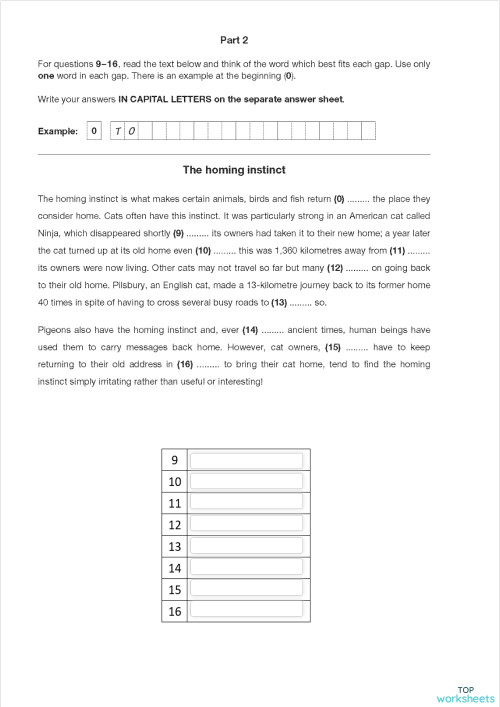 First B2 PT 2016 Part 2 T 5-8. Interactive worksheet | TopWorksheets