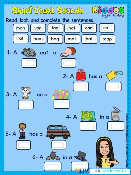 Short Vowel "a" Sound. Interactive worksheet | TopWorksheets