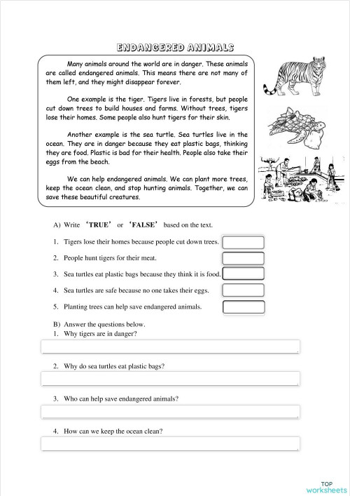ENDANGERED SPECIES. Interactive worksheet | TopWorksheets