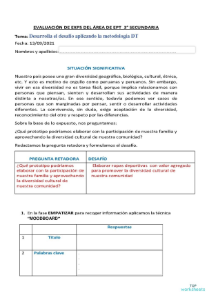 2da eva EPT 3°. Ficha interactiva | TopWorksheets
