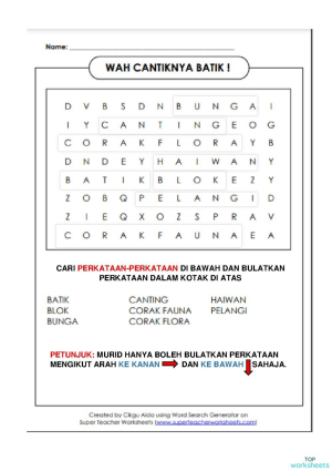 Batik: interactive worksheets and online exercises | TopWorksheets