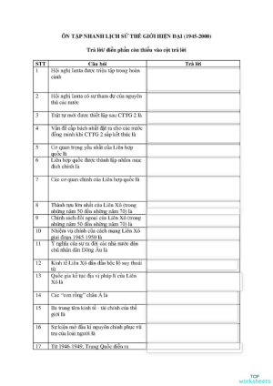 ÔN TẬP LSTG 12. Interactive worksheet | TopWorksheets