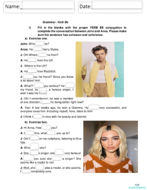 Verb To be Activity 1. Interactive worksheet | TopWorksheets