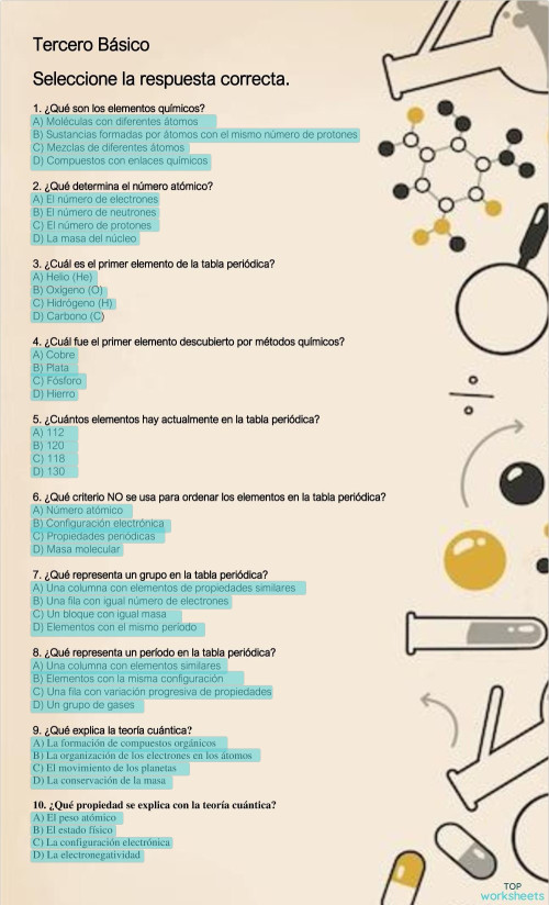 Cambios físicos y químicos. Ficha interactiva | TopWorksheets