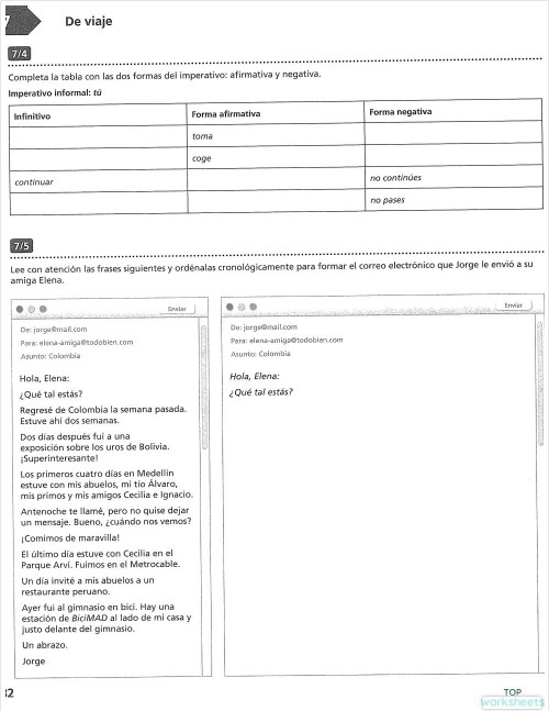Workbook 7. De viaje 32 IB Oxford. Ficha interactiva | TopWorksheets