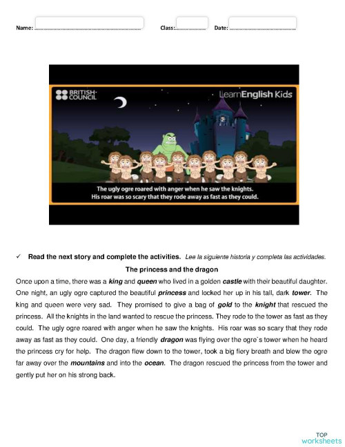 READING - fairytale. Interactive worksheet | TopWorksheets