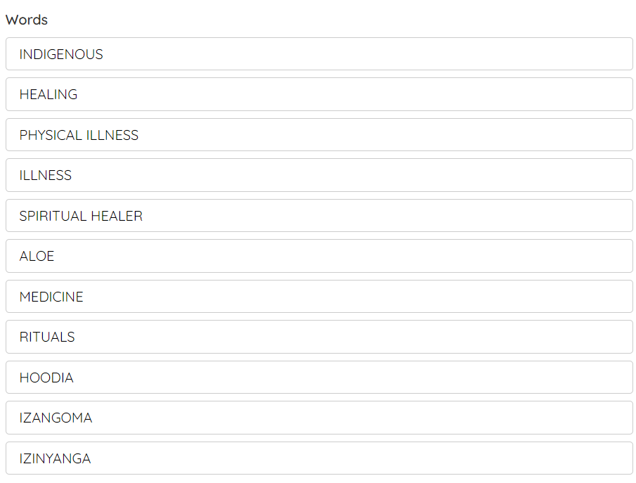 Indigenous healing in South Africa. Interactive worksheet | TopWorksheets