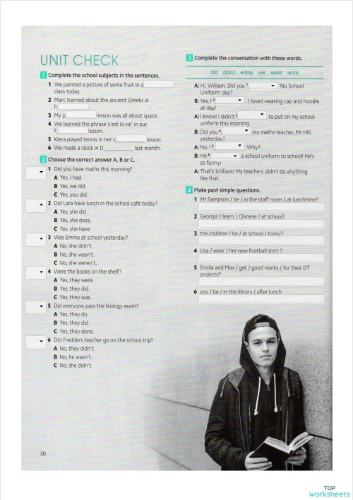 Lesson 9 - WB Unit check & Review. Interactive worksheet | TopWorksheets