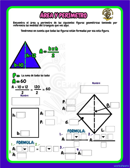 Ejercicios de figuras planas. Ficha interactiva | TopWorksheets