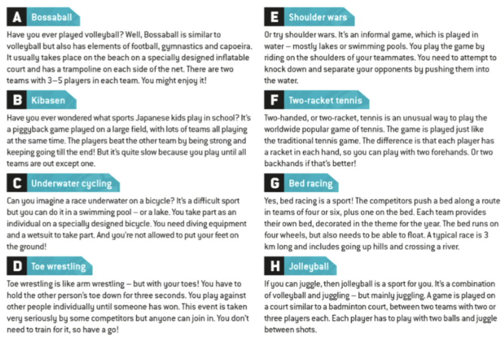 GOLD EXPERIENCE B1 UNIT 4 READING. Interactive worksheet | TopWorksheets