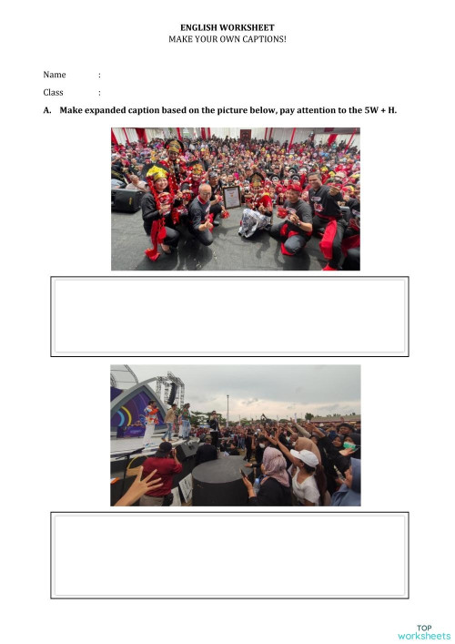 Make your own captions!. Interactive worksheet | TopWorksheets