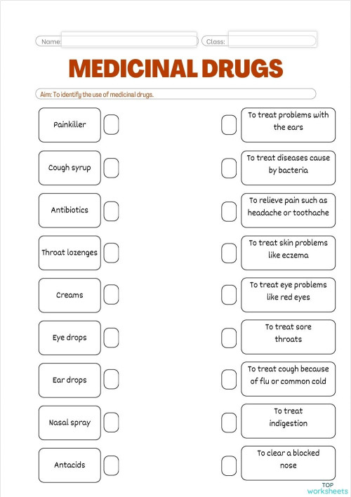 MEDICINAL DRUGS. Interactive worksheet | TopWorksheets