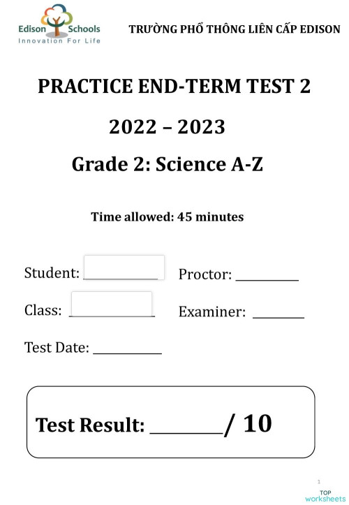 S2_SEMESTER 2 PRACTICE TEST. Interactive worksheet | TopWorksheets