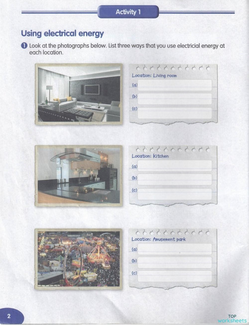ACTIVITY 1 USING ELECTRICAL ENERGY. Interactive worksheet | TopWorksheets