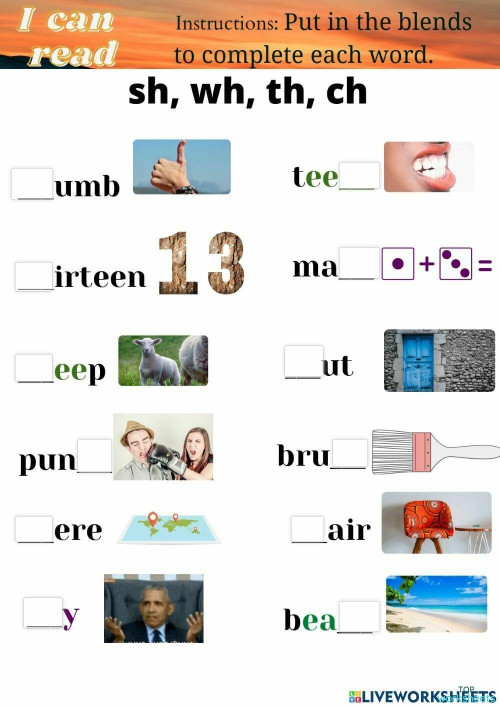 Reading - Blends Doe. Interactive worksheet | TopWorksheets