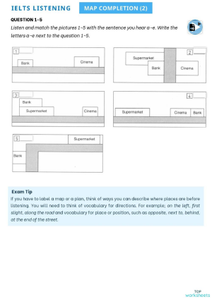 12. IELTS LISTENING - Map Completion 2. Interactive worksheet ...