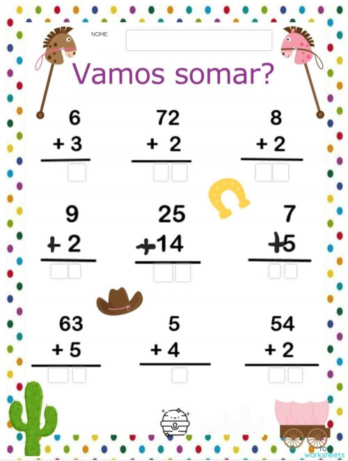 Vamos somar. Ficha interativa | TopWorksheets