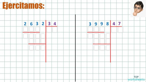 Divisiones con dos cifras en el divisor - 2. Ficha interactiva ...