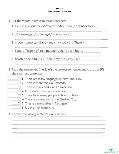UNIT 4: Grammar. Interactive worksheet | TopWorksheets