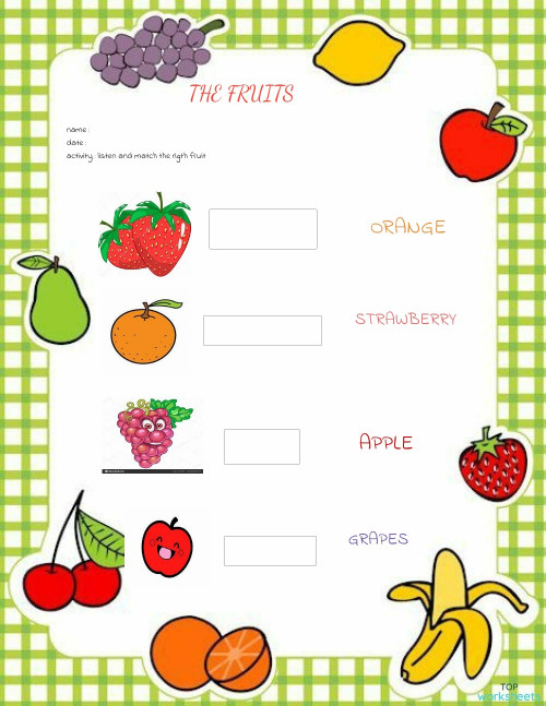THE FRUITS. Interactive worksheet | TopWorksheets