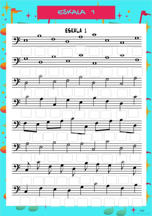 Eskala 1 Fa Kortxeak. Interactive worksheet | TopWorksheets