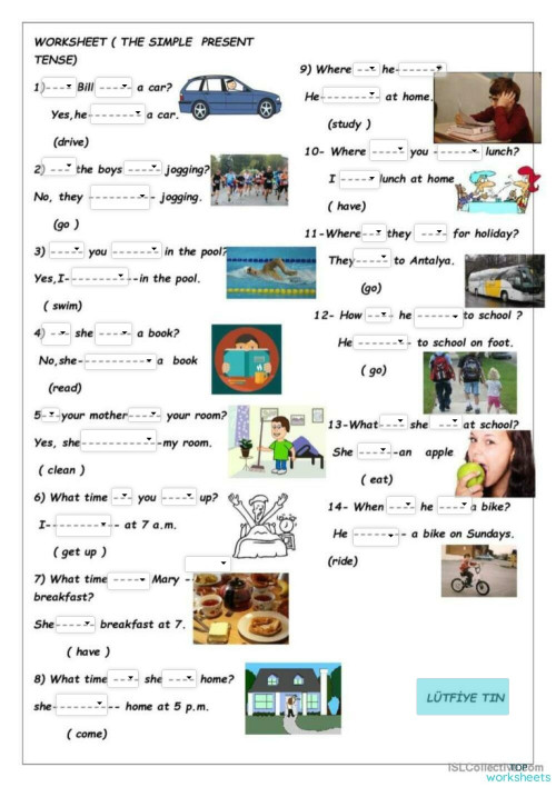 Ex 1 the simple present. Interactive worksheet | TopWorksheets