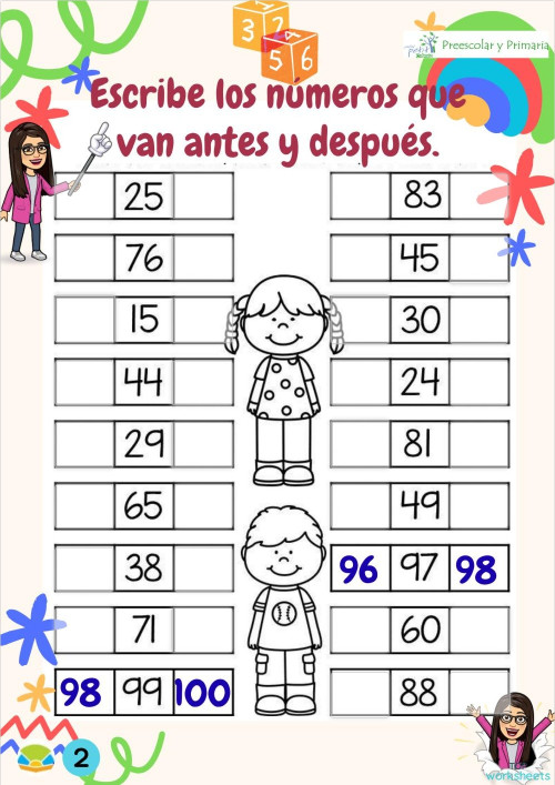 Número antes y después fam. núm. 80_Mtra. Faby. Ficha interactiva ...