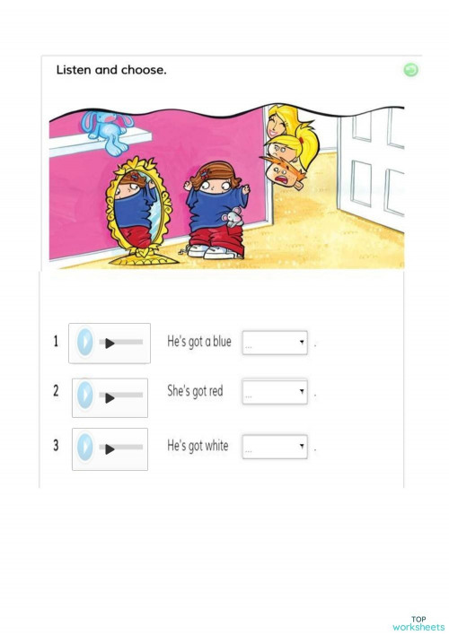LISTEN AND CHOOSE(CLOTHES). Interactive worksheet | TopWorksheets