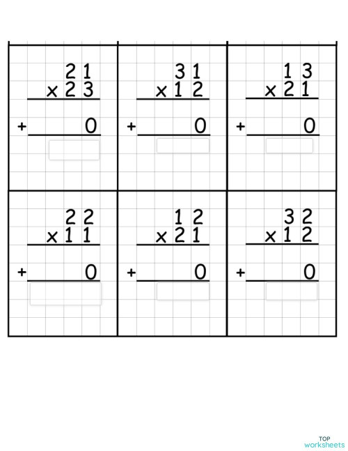 Double Digit Multiplication W/O Regrouping. Interactive worksheet ...