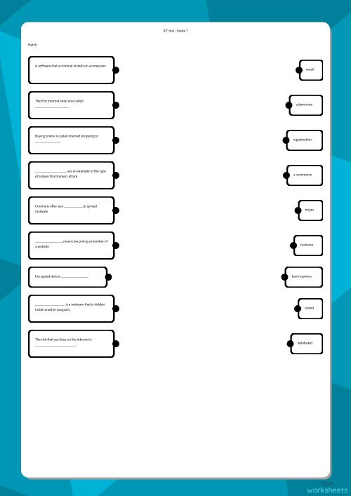 ICT test - Grade 7. Interactive worksheet | TopWorksheets