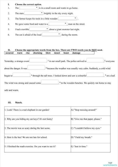 FBP3 Module 4 Round-up Worksheet. Interactive worksheet | TopWorksheets