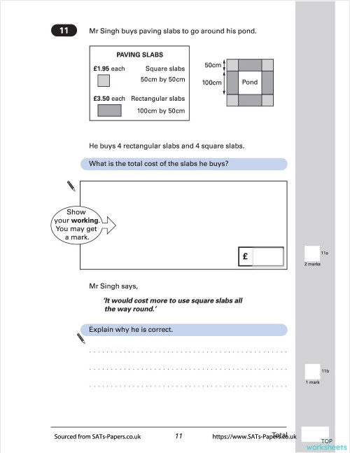 SAT_MATH_2002_Test A_Part 2. Interactive worksheet | TopWorksheets