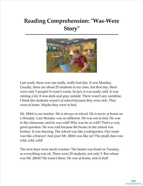 Reading Comprehesion Exercise. Interactive worksheet | TopWorksheets