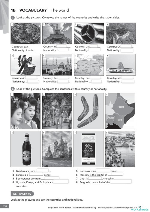 1B vocab World. Interactive worksheet | TopWorksheets